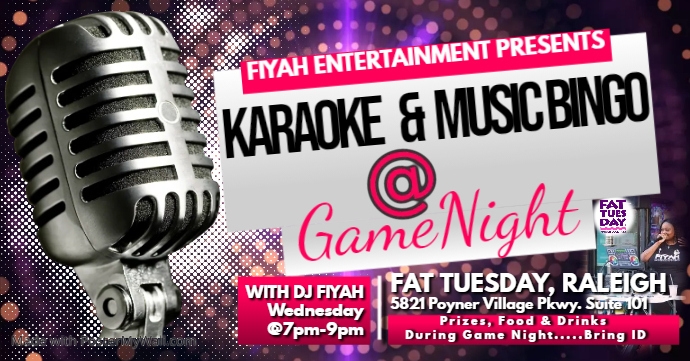 Karaoke Nights Facebook Event Cover | PosterMyWall