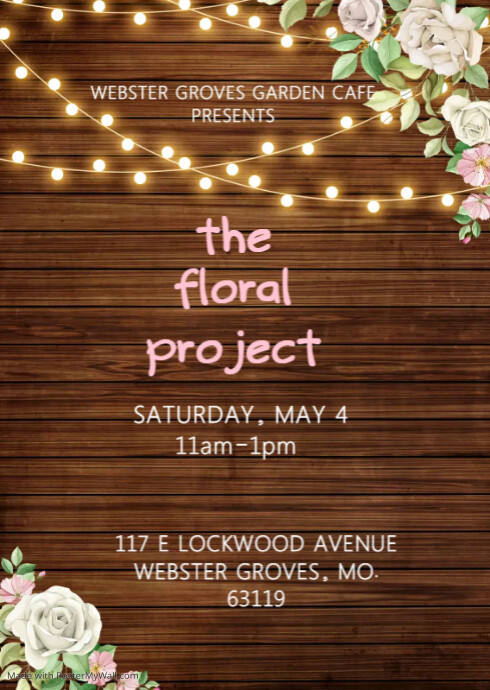 Wood white flower invitation | PosterMyWall