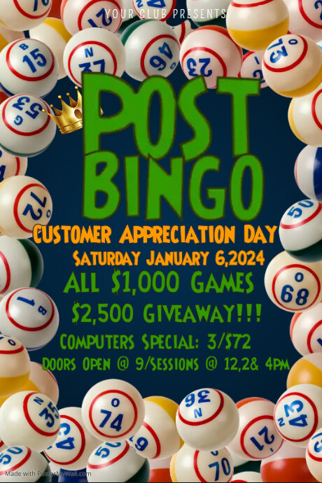 bingo, casino bingo, bingo night | PosterMyWall