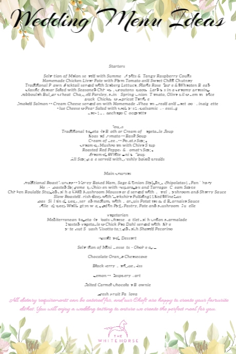 Wedding Menu Ideas (1) | PosterMyWall