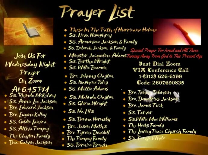 LPMBC Prayer List | PosterMyWall