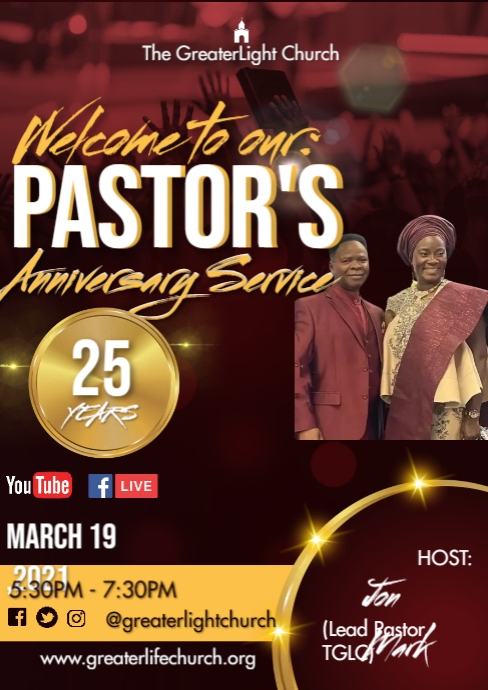 Pastor Anniversary | PosterMyWall