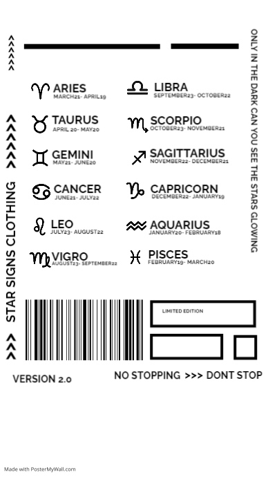 Copy of star signs | PosterMyWall