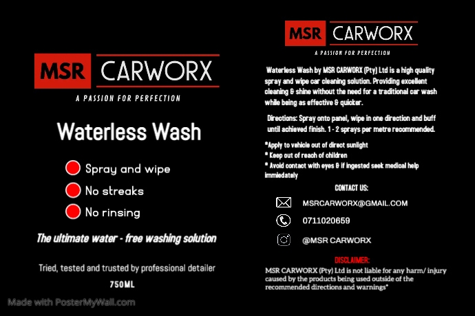 Copy of waterless wash | PosterMyWall