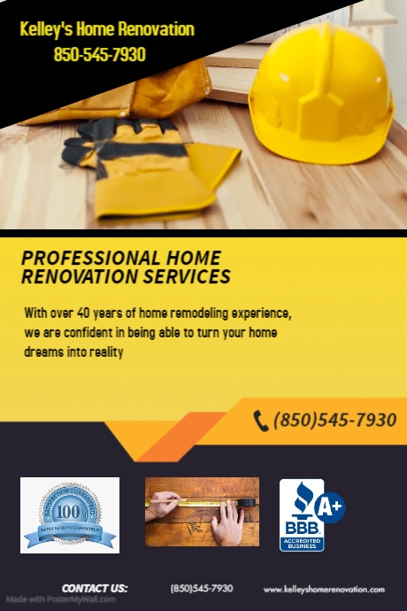 Copy of Yellow Home Renovation Refurbishing Flyer | PosterMyWall