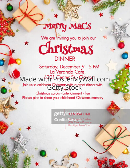 Christmas Dinner Invitation Template | PosterMyWall