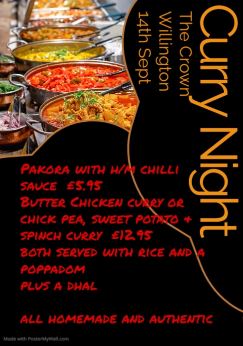Curry Night Menu | PosterMyWall
