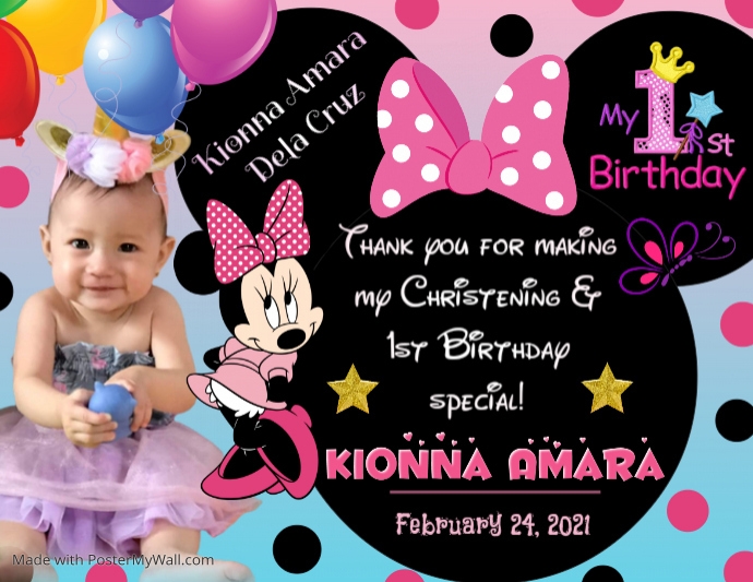 Copy of Minnie Mouse Birthday Invitation | PosterMyWall