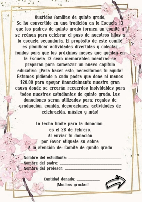 Copy of Spanish Donation Letter | PosterMyWall
