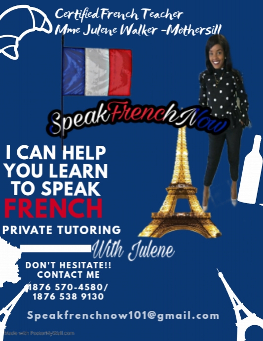 Copy of French Tutor Teaching Classes Flyer | PosterMyWall