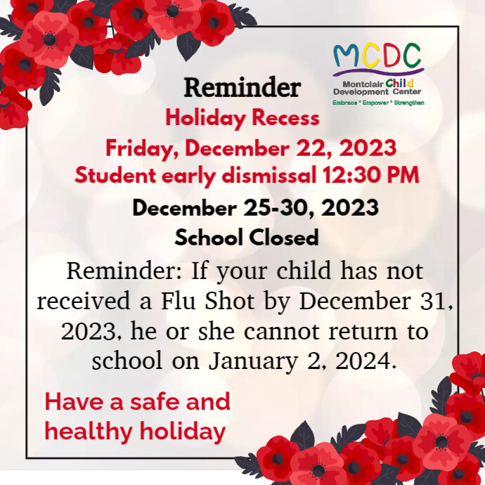 Holiday Recess 2022 (1) | PosterMyWall