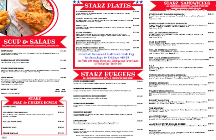 Starz Menu page 2 | PosterMyWall