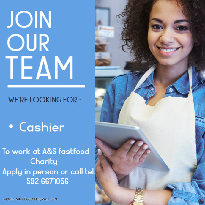 bar and restaurant hiring instagram post | PosterMyWall