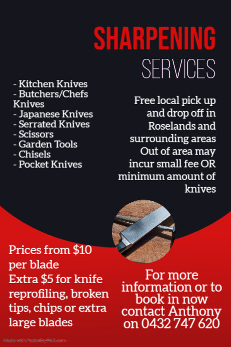 Sharpening service Flyer Template | PosterMyWall