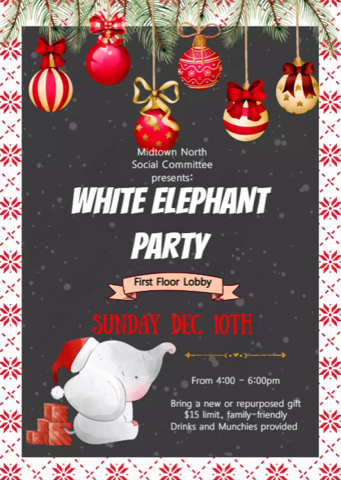 Copy of Copy of Christmas white elephant party invitation | PosterMyWall