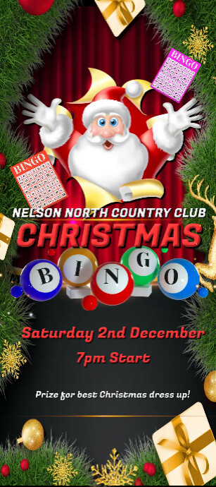 Christmas Bingo Night Party Flyer Design (1) | PosterMyWall