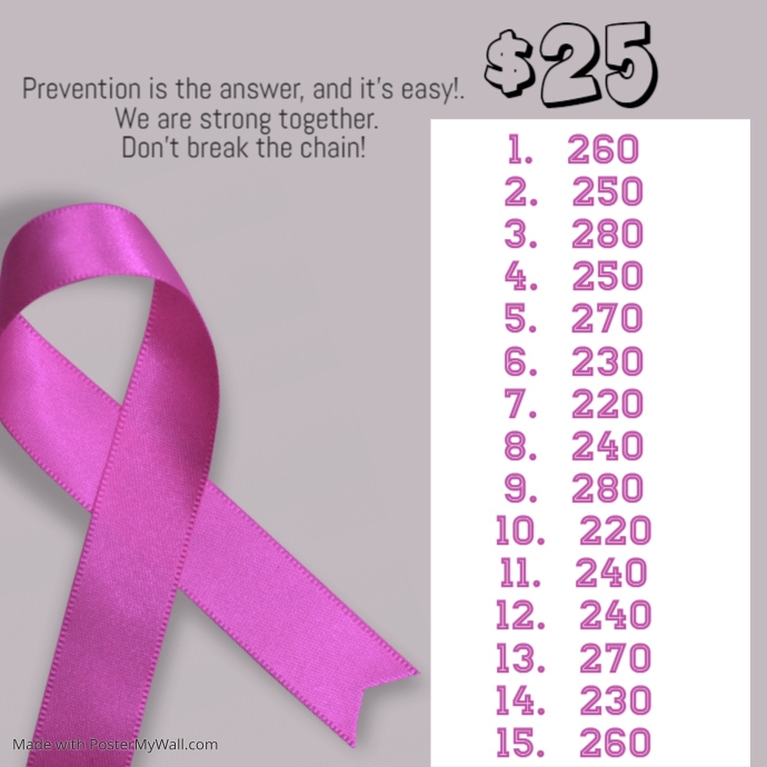 Copy of Copy of Breast Cancer Pink October Square ad | PosterMyWall
