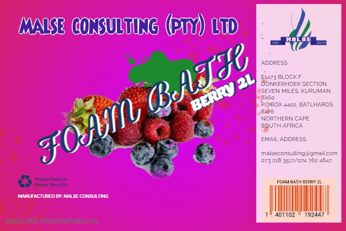 Malse Foam Bath label | PosterMyWall