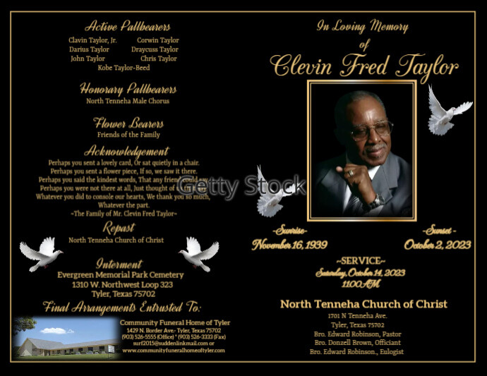 Copy of Clevin Fred Taylor Program Cover | PosterMyWall