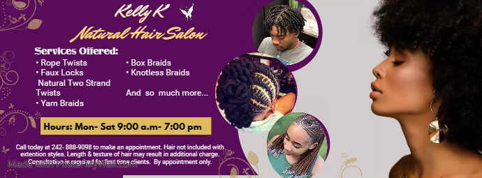 Purple Hair Salon Special Offer Banner | PosterMyWall