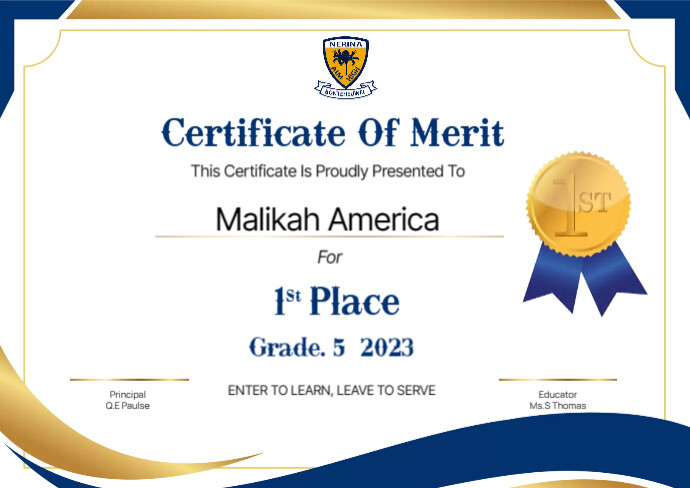Copy of Certificate of Merit (1) | PosterMyWall
