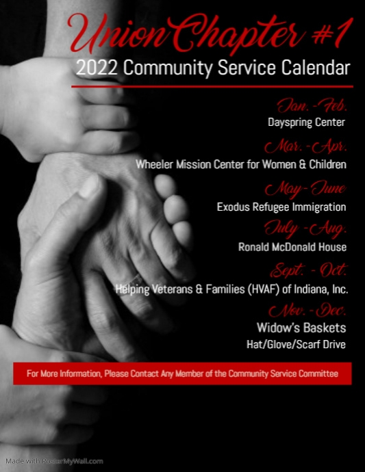 2022 community service calendar | PosterMyWall
