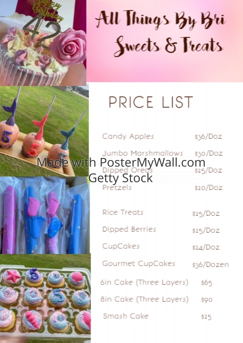 Copy of Bakery Price Pricing List Menu Offers Card | PosterMyWall