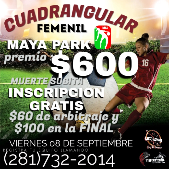 Girls Soccer Game Football League Game Ad | PosterMyWall