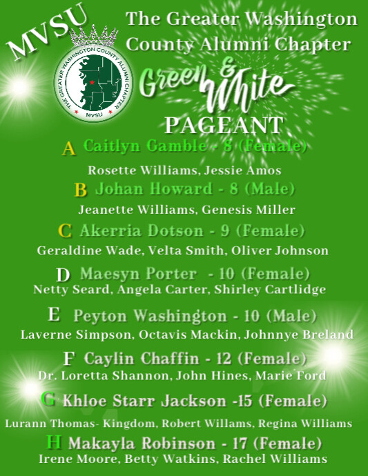 MVSU Pageant Group Assignment | PosterMyWall