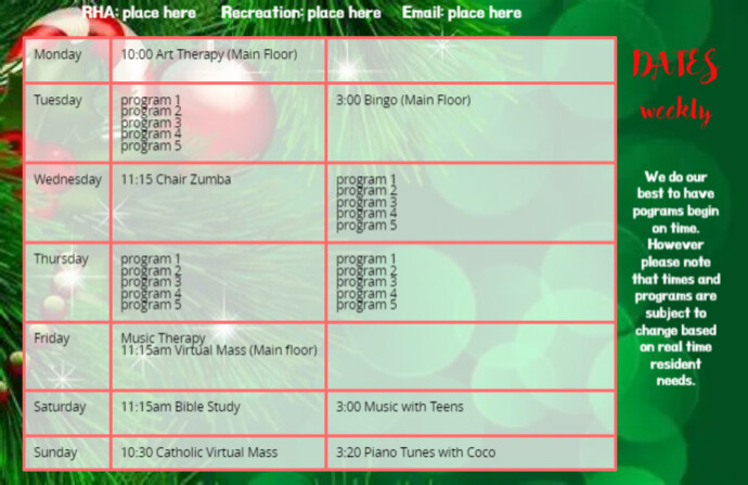 Copy of WEEKLY -DECEMBER MASTER (1) | PosterMyWall