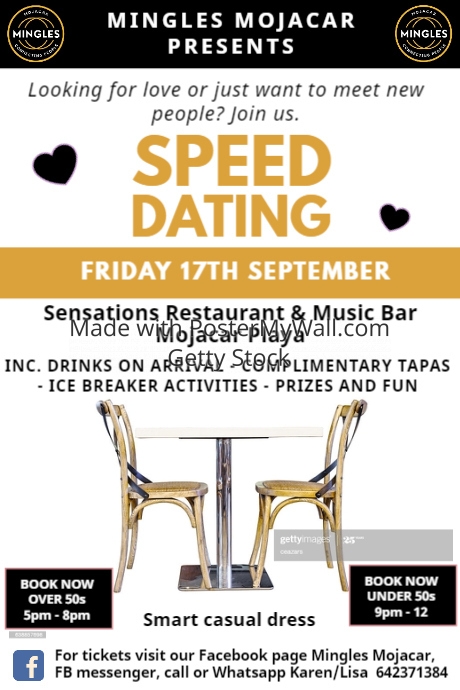 Copy of Speed Dating Flyer Template black and white printable ...