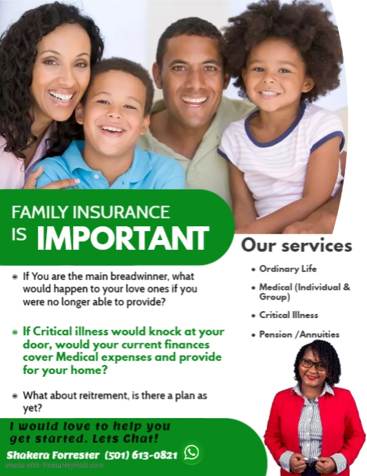 family insurance flyer advertisement design t | PosterMyWall