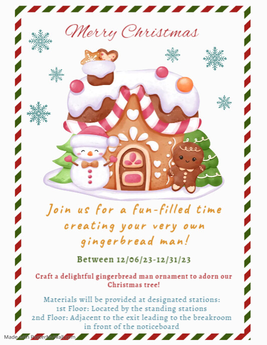 Christmas Gingerbread House Party Invitation | PosterMyWall
