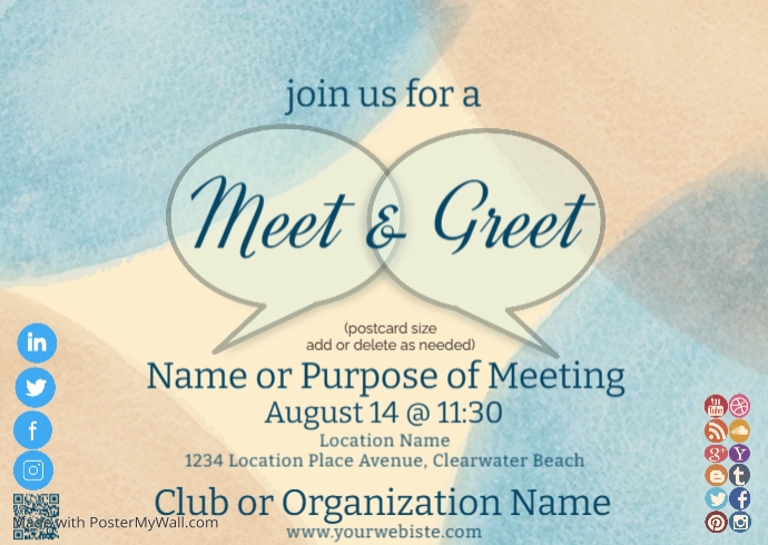 Meet & Greet Postcard Template | PosterMyWall