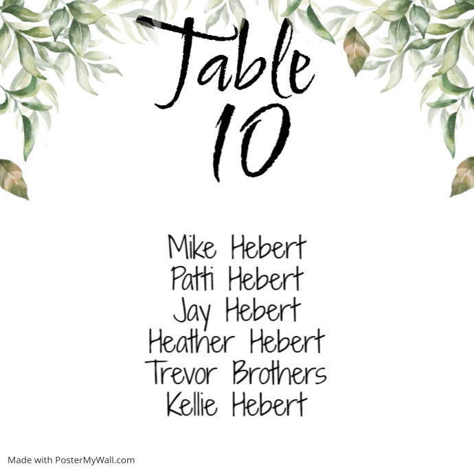 Copy of Wedding Table Number (4) | PosterMyWall