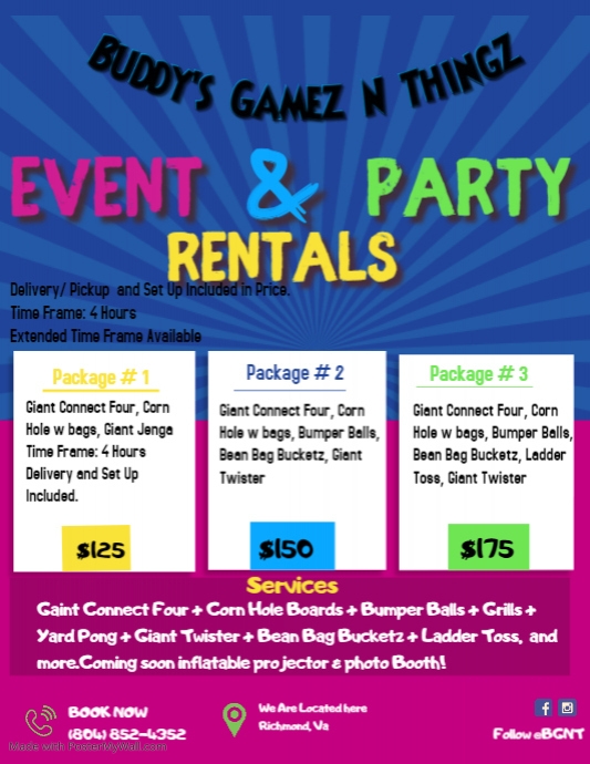 Copy of Copy of Event and Party Rental Bouncy Castle Flyer Te ...