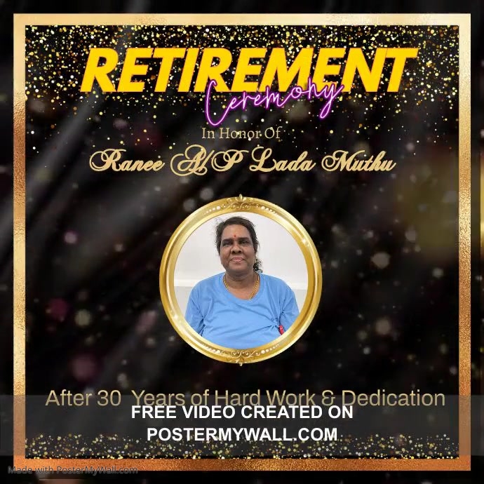 Elegant retirement party invite post with animated bg | PosterMyWall