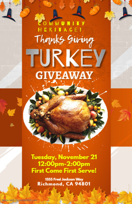 Thanks Giving Turkey Giveaway Flyer | PosterMyWall