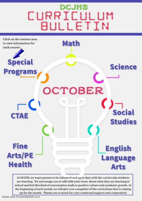 October Curriculum Bulletin | PosterMyWall