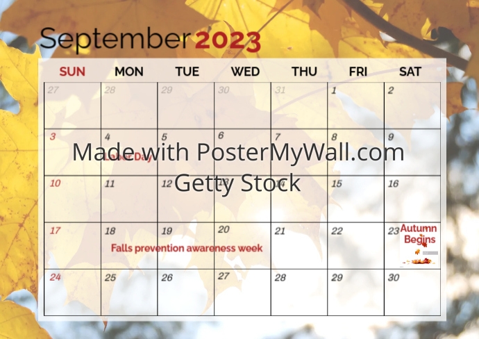 Printable calendar template 2023 september | PosterMyWall