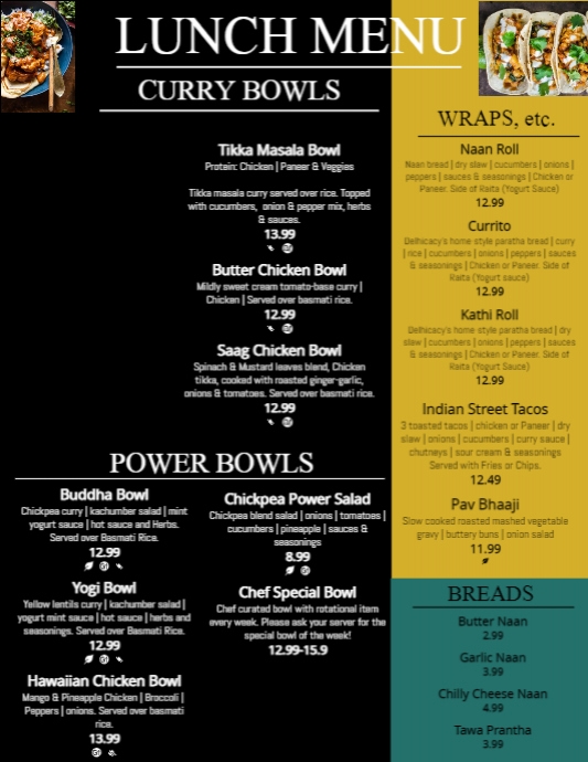 Copy of Lunch Menu - Page 1 | PosterMyWall