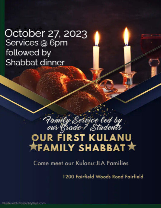 Modern Shabbat Dinner Invitation Flyer | PosterMyWall