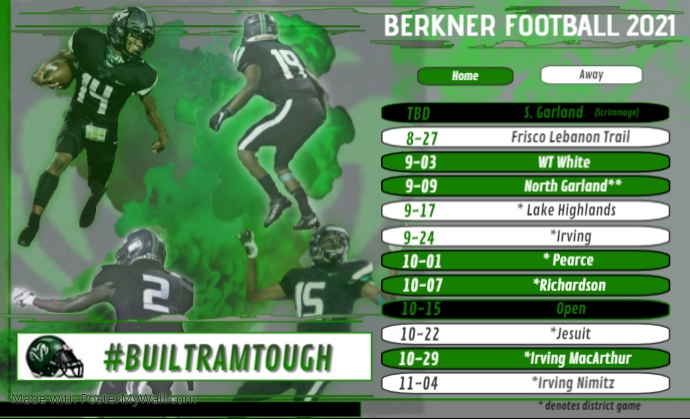 2021 BHS Schedule | PosterMyWall