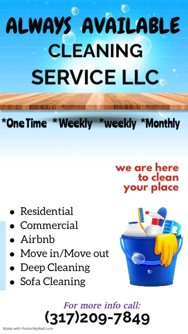 Copy of cleaning service digital display | PosterMyWall
