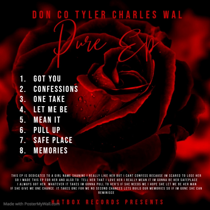 Back Tracklist Flower Red Rose CD Cover Art | PosterMyWall