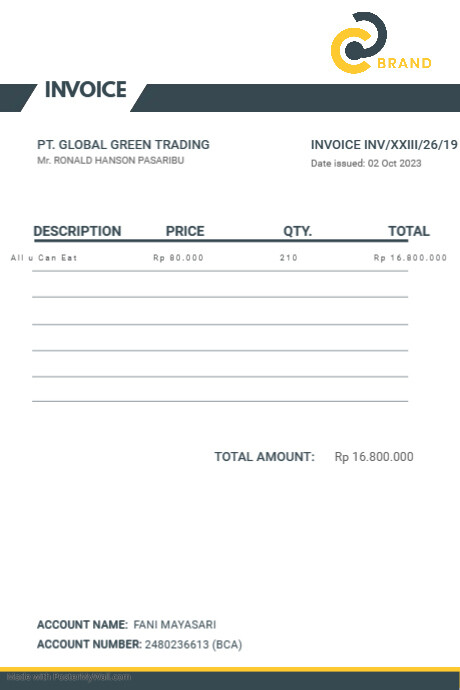 Modern Work Digital Invoice | PosterMyWall
