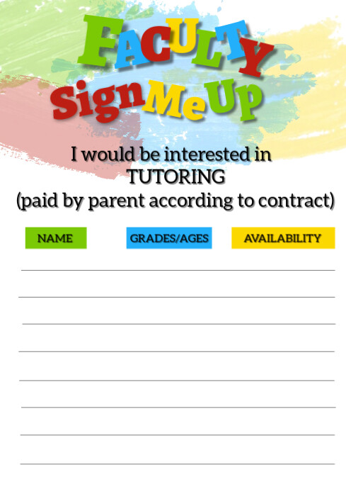 FACULTY SIGN-UPS | PosterMyWall