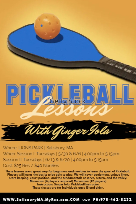 Pickleball Lessons Poster | PosterMyWall