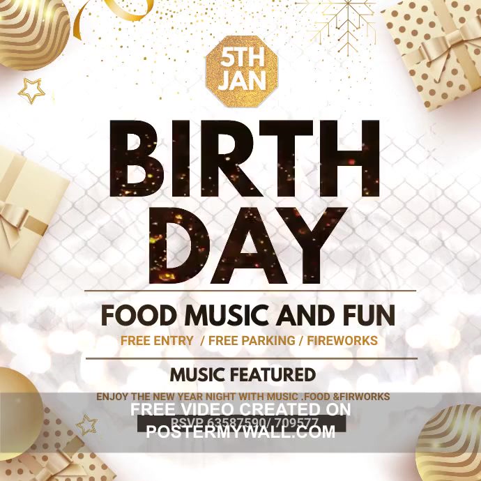 Copy of birthday video template,event flyers | PosterMyWall