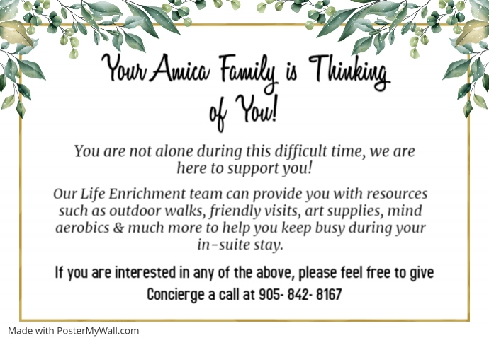 Amica isolation card | PosterMyWall